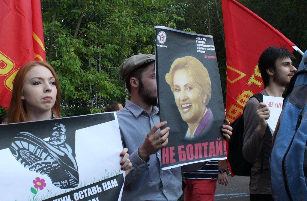 Russian opposition supporters protest new repressive law | Fox News