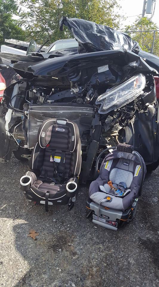 Mom's shocking image shows child seats that survived huge car crash ...