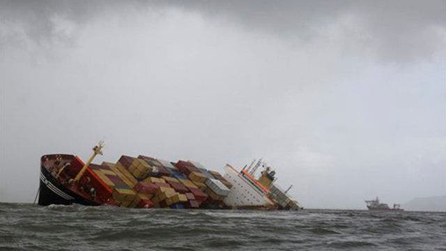 Container Ship Tips Into Sea in India | Fox News