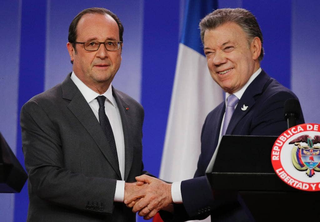 French president meets with leftist rebels in Colombia | Fox News