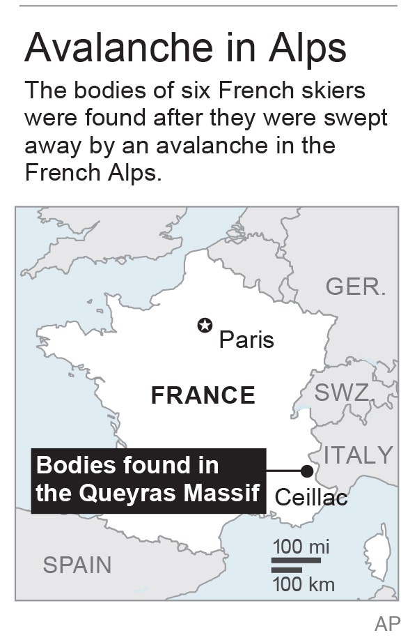 France finds bodies of 6 skiers day after avalanche hits French Alps ...