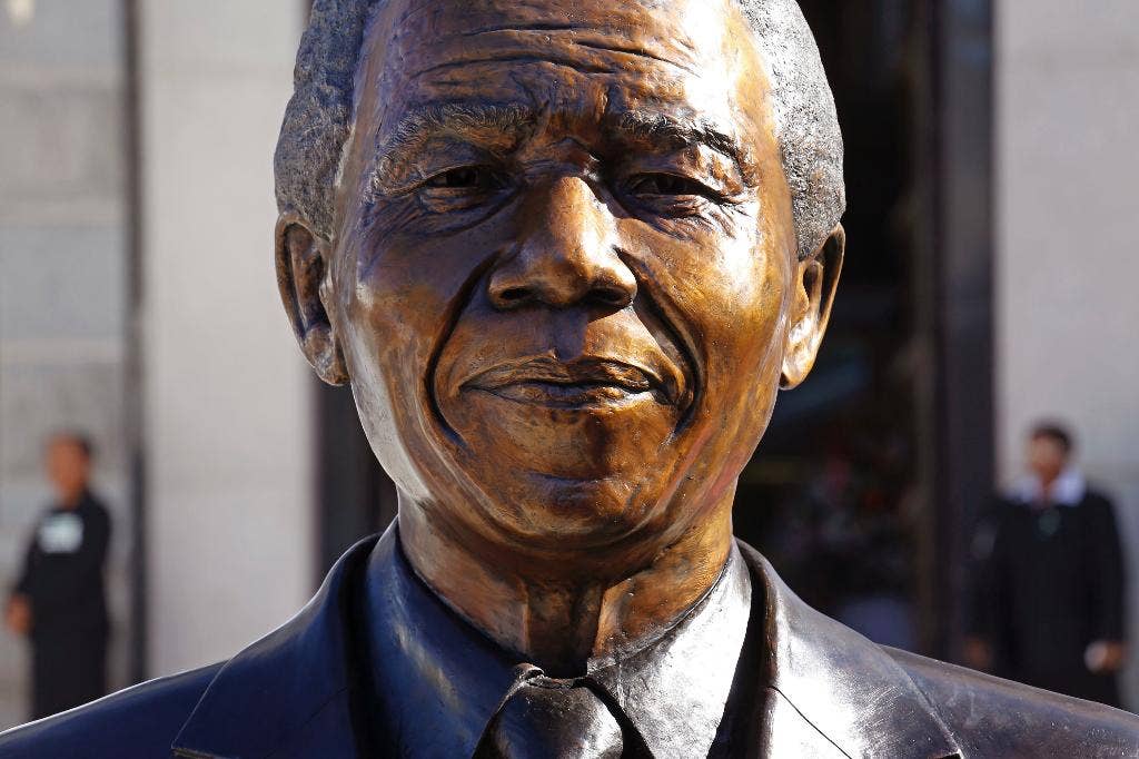 President unveils bronze bust of Nelson Mandela as South Africa marks ...