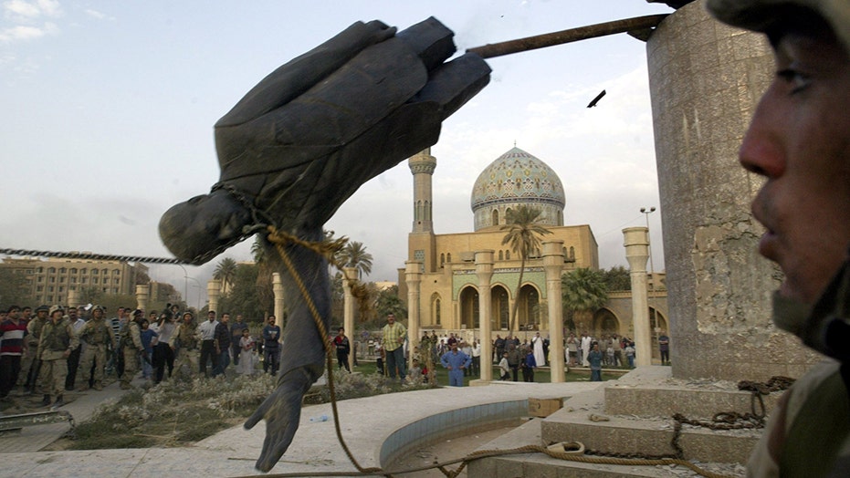 What happened to Saddam's hand? Marine vets seeking statue part they ...