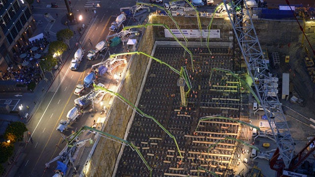 LA construction crews aim for largest continuous concrete pour | Fox News