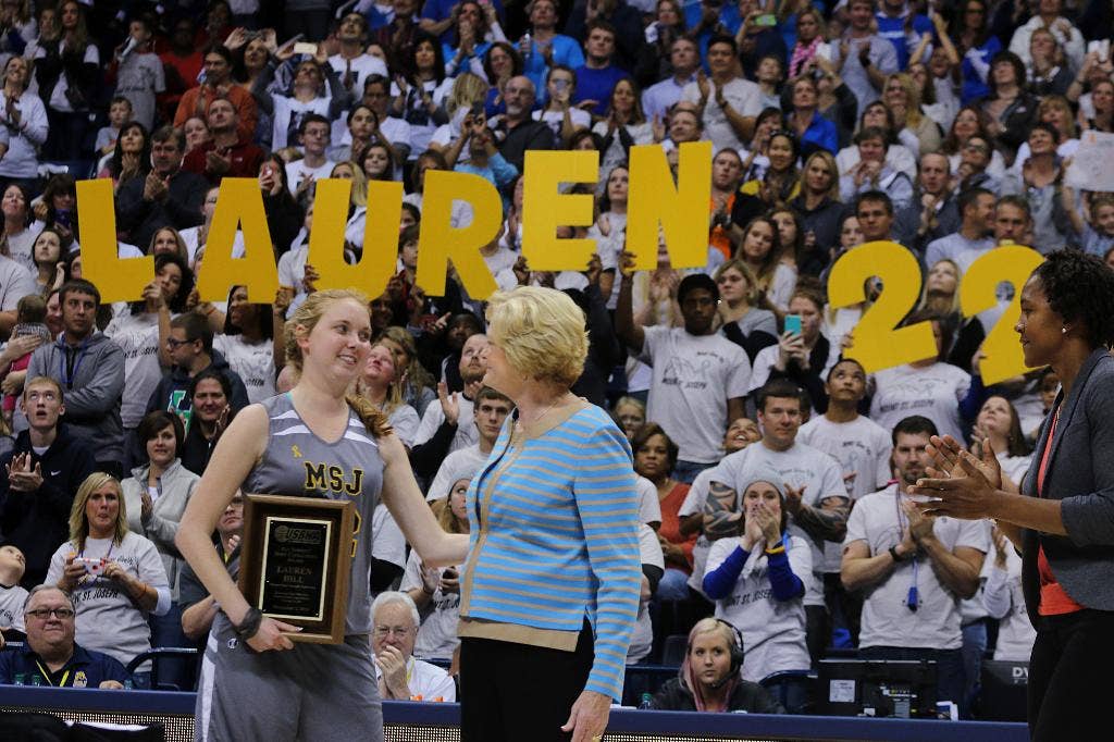 Fighting brain tumor, Lauren Hill fulfills dream of playing basketball ...