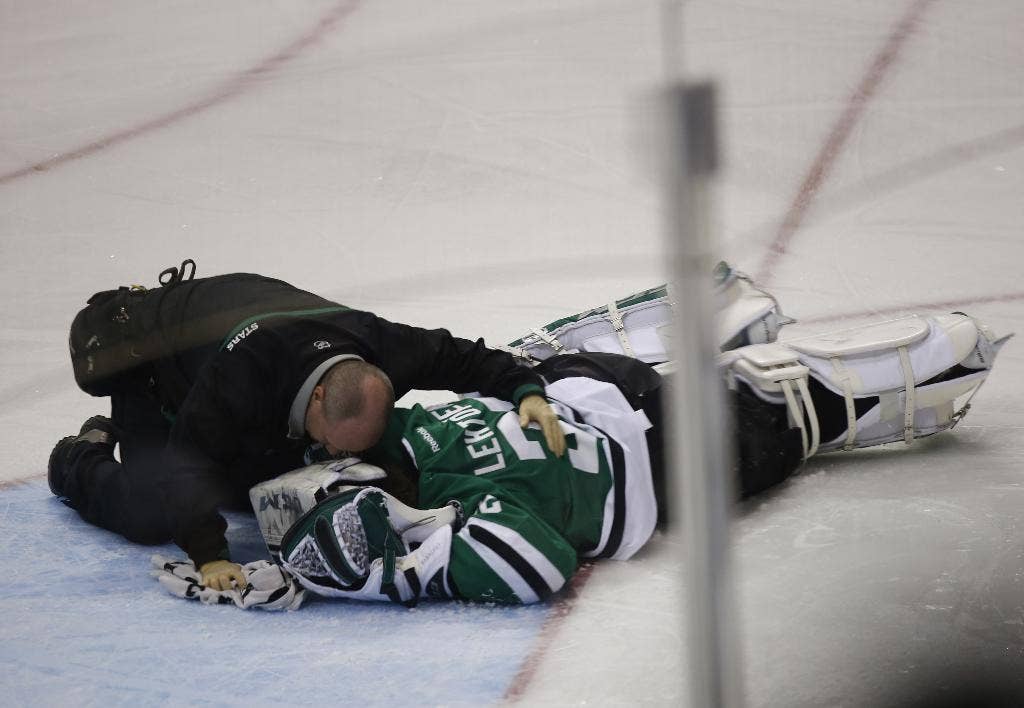 Stars bring up goalie from minors with Lehtonen's status unknown after ...