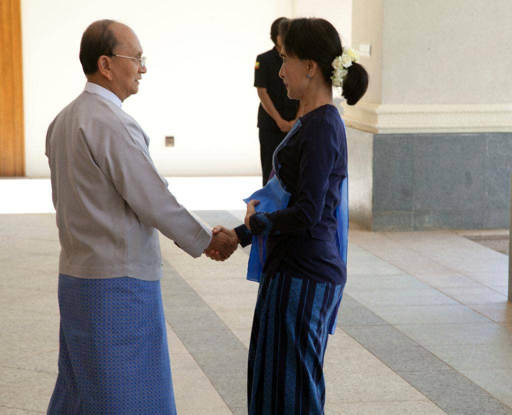 Myanmar's president, army chief hold rare talks with opposition leader ...