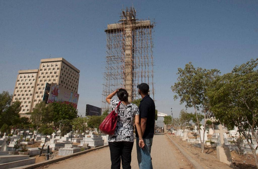Massive cross rises in violent Pakistan port city, home to an often ...