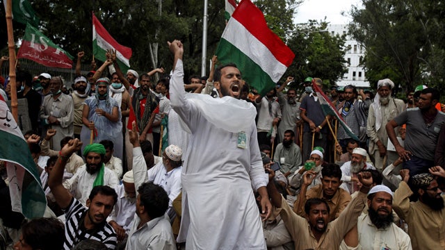 Pakistan protesters storm state TV station, push toward prime minister ...