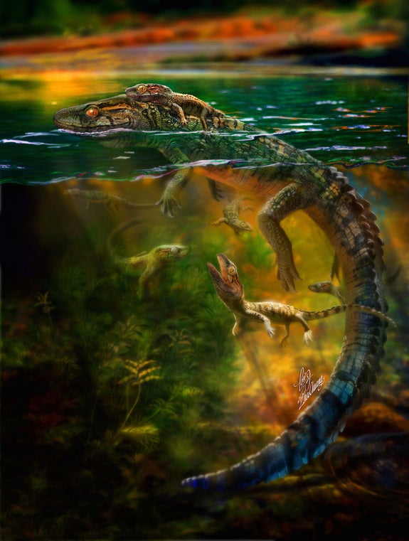 Aww! Primordial reptile fossils show mother caring for babies | Fox News