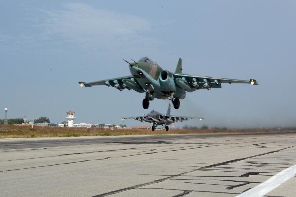 Russian combat jets seen taking off from base in western Syria, heading ...