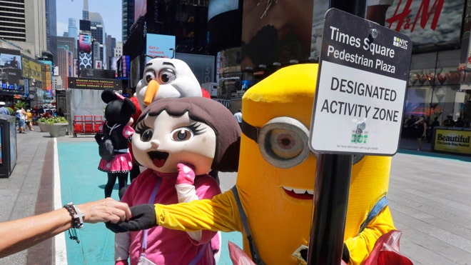 NYC restricts Times Square's costumed characters to designated boxes ...