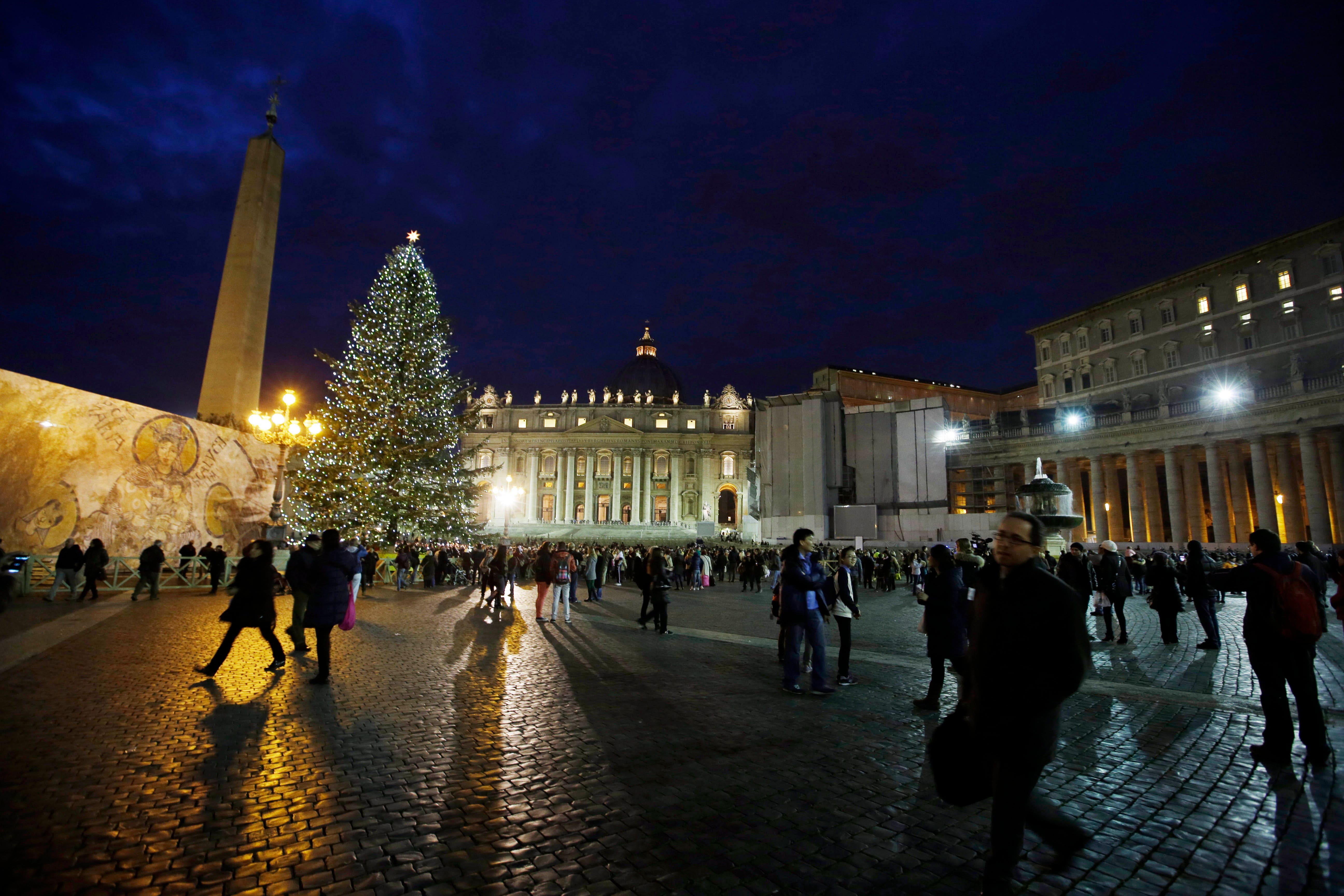 Pope lights Christmas tree and says abortion, gay marriage are threats ...