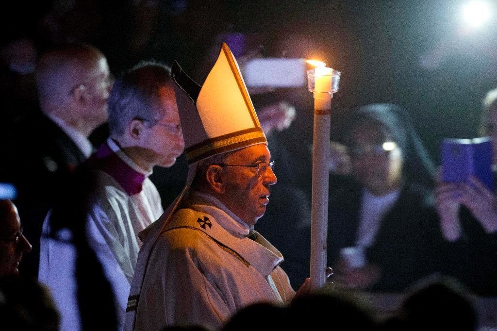 Pope presides over Easter Vigil service amid Vatican concern for modern ...