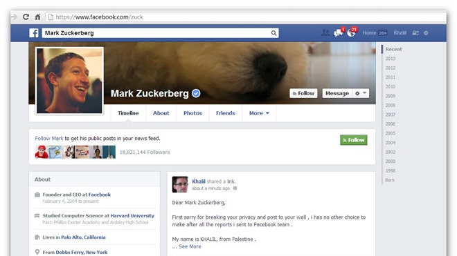 Hacker hijacks Facebook CEO Mark Zuckerberg's timeline to expose bug ...