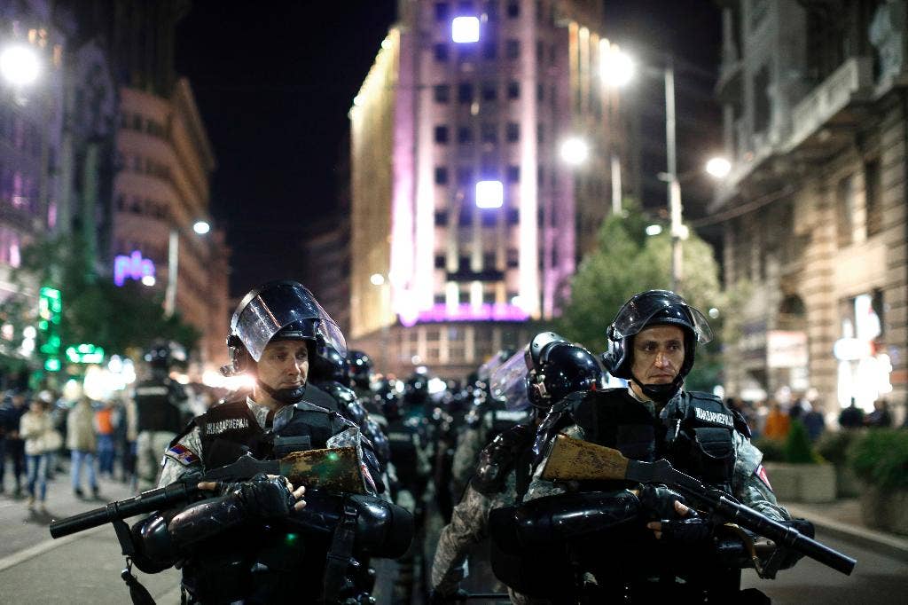 Thousands Of Anti Riot Policemen Protect Gay Pride March In Serbian Capital Fox News