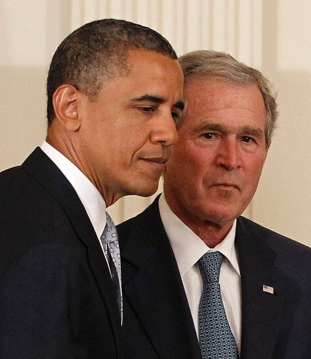 George W Bush Provides Unlikely Ally For Clinton Obama As They Counter