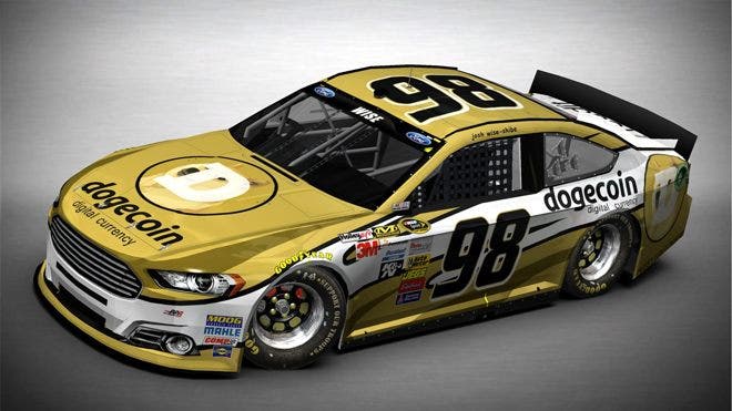 Much speed! Digital currency Dogecoin sponsors NASCAR driver Josh Wise ...
