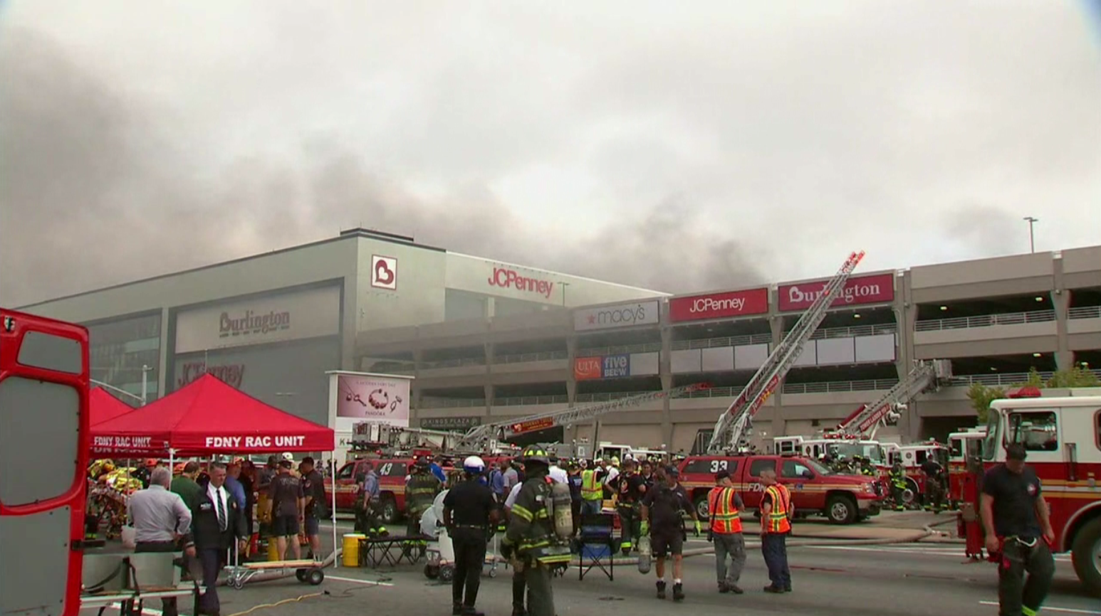 More than 200 firefighters respond to multi-car blaze inside New York ...