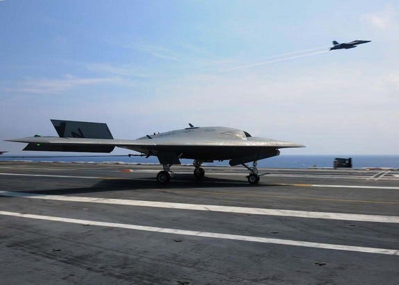 Fighter jets and X-47B drones practice rapid-fire launches | Fox News