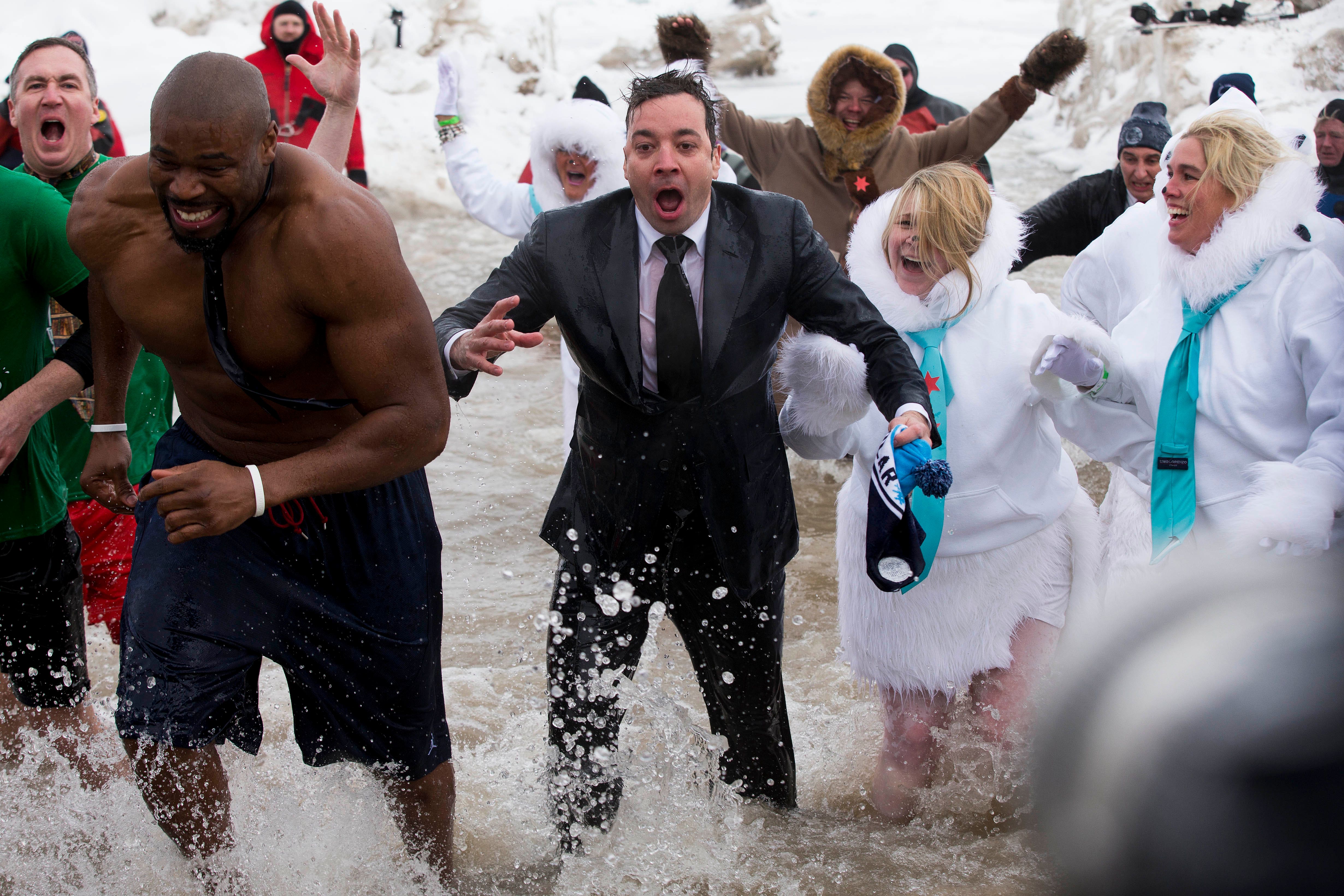 Fallon dips into Lake Michigan for a bet | Fox News