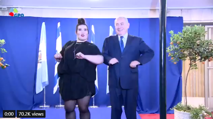 Netanyahu does chicken dance with Netta Barzilai to celebrate Israeli ...