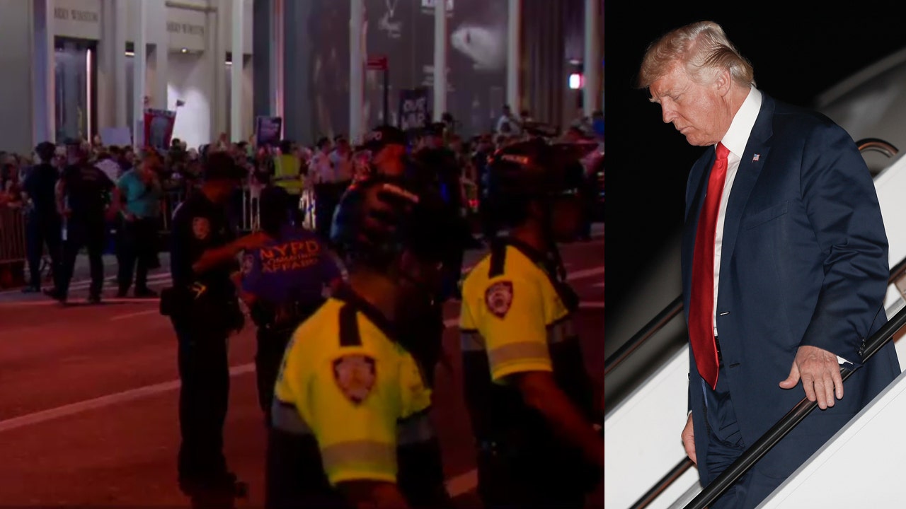 Protests break out around Trump Tower as president arrives | Fox News