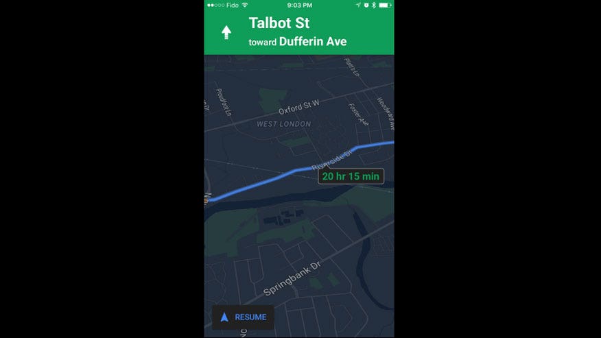 Google Maps' new night mode for iOS means no more blinding light | Fox News
