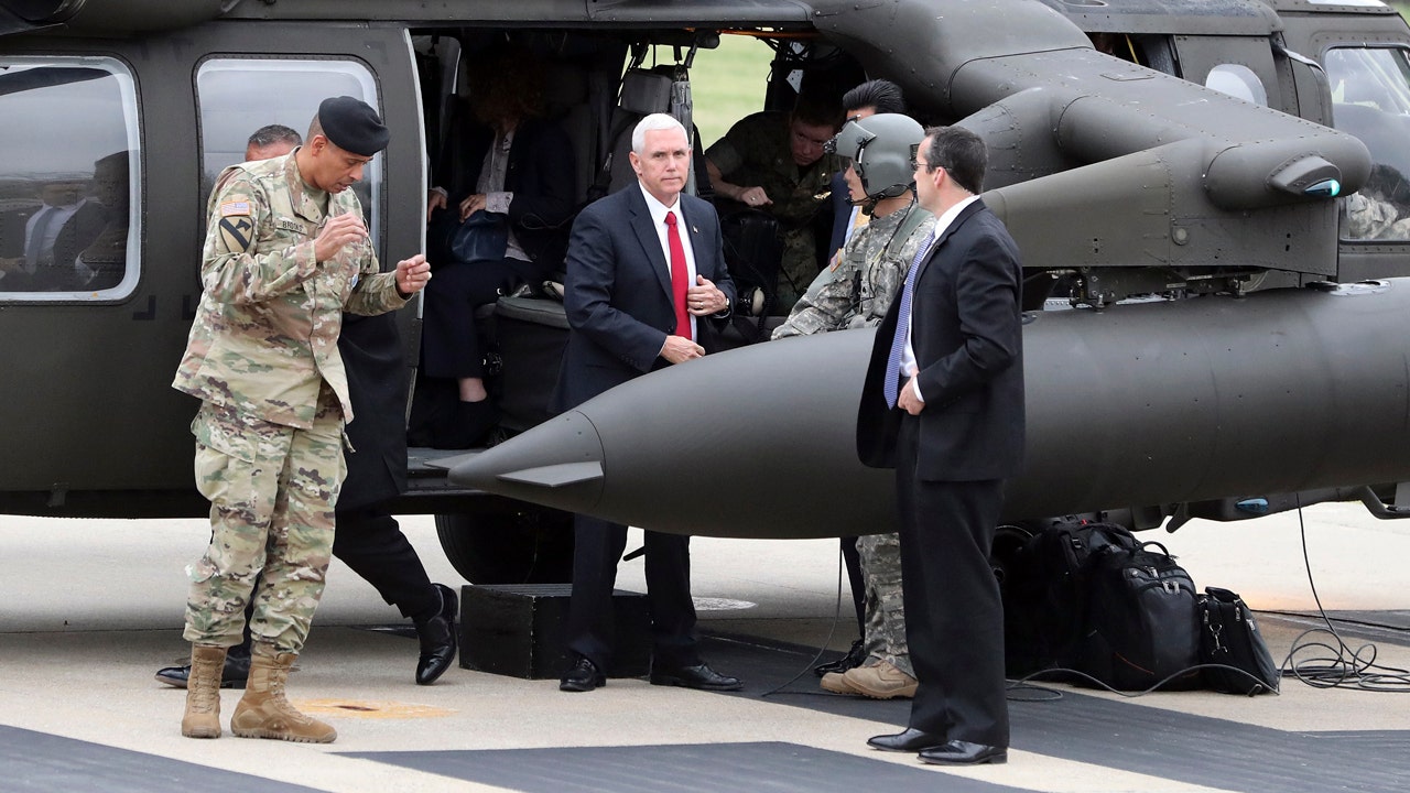 Pence visits military camp near Korean DMZ amid tensions with North ...