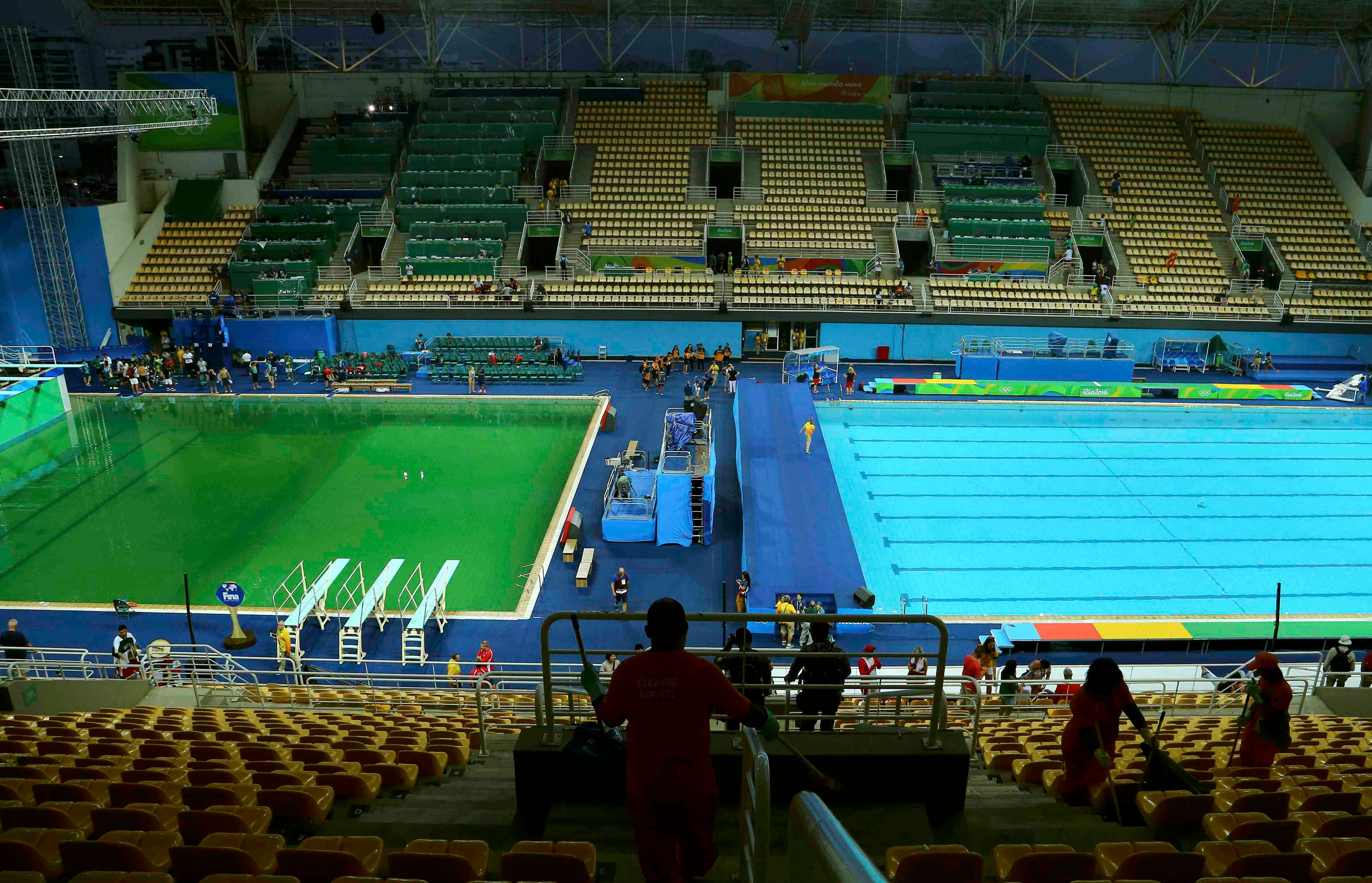 Green Olympics: Algae turns Rio pool a strange color | Fox News