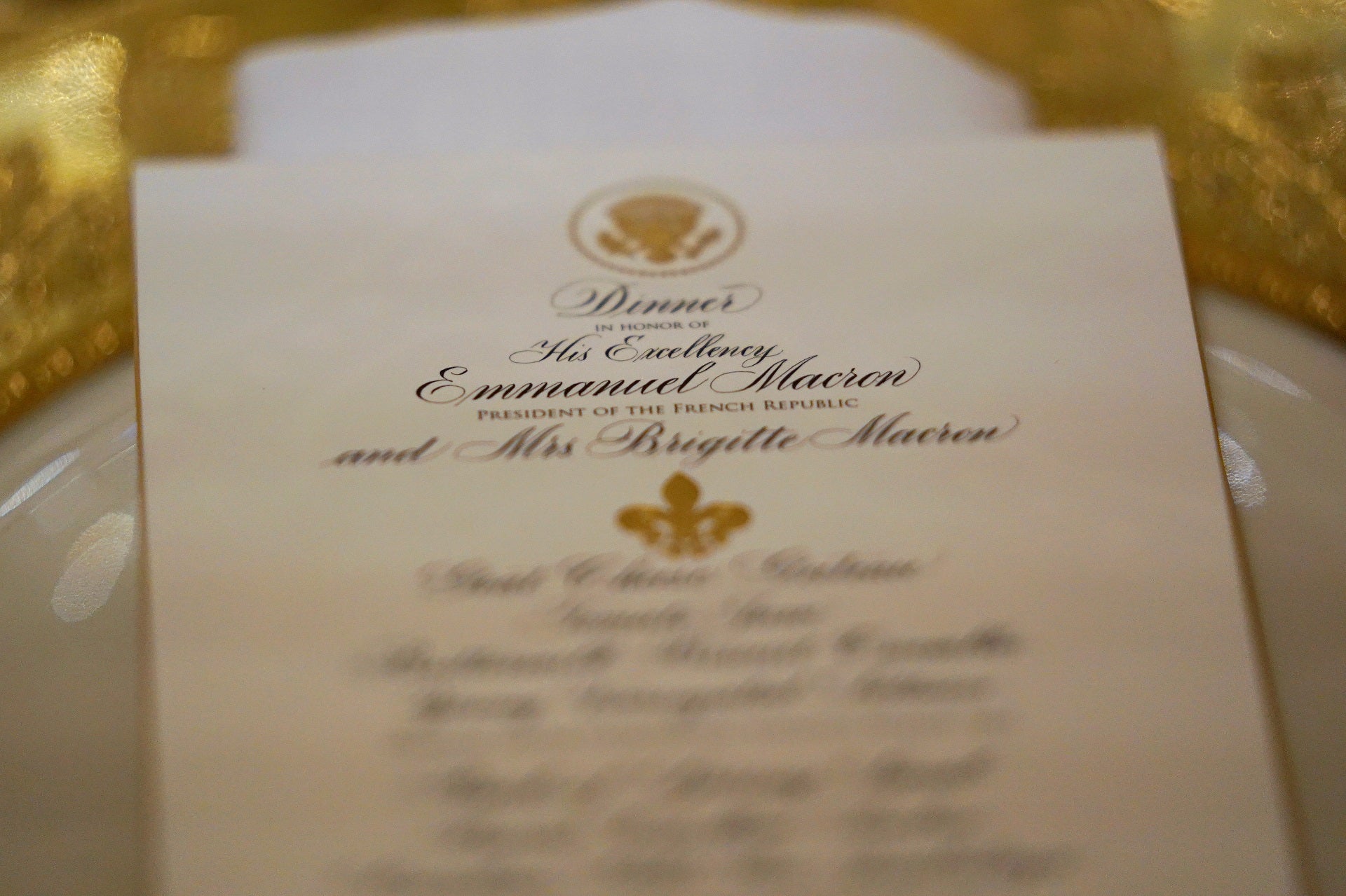 Trump's first state dinner held in honor of French President Macron ...