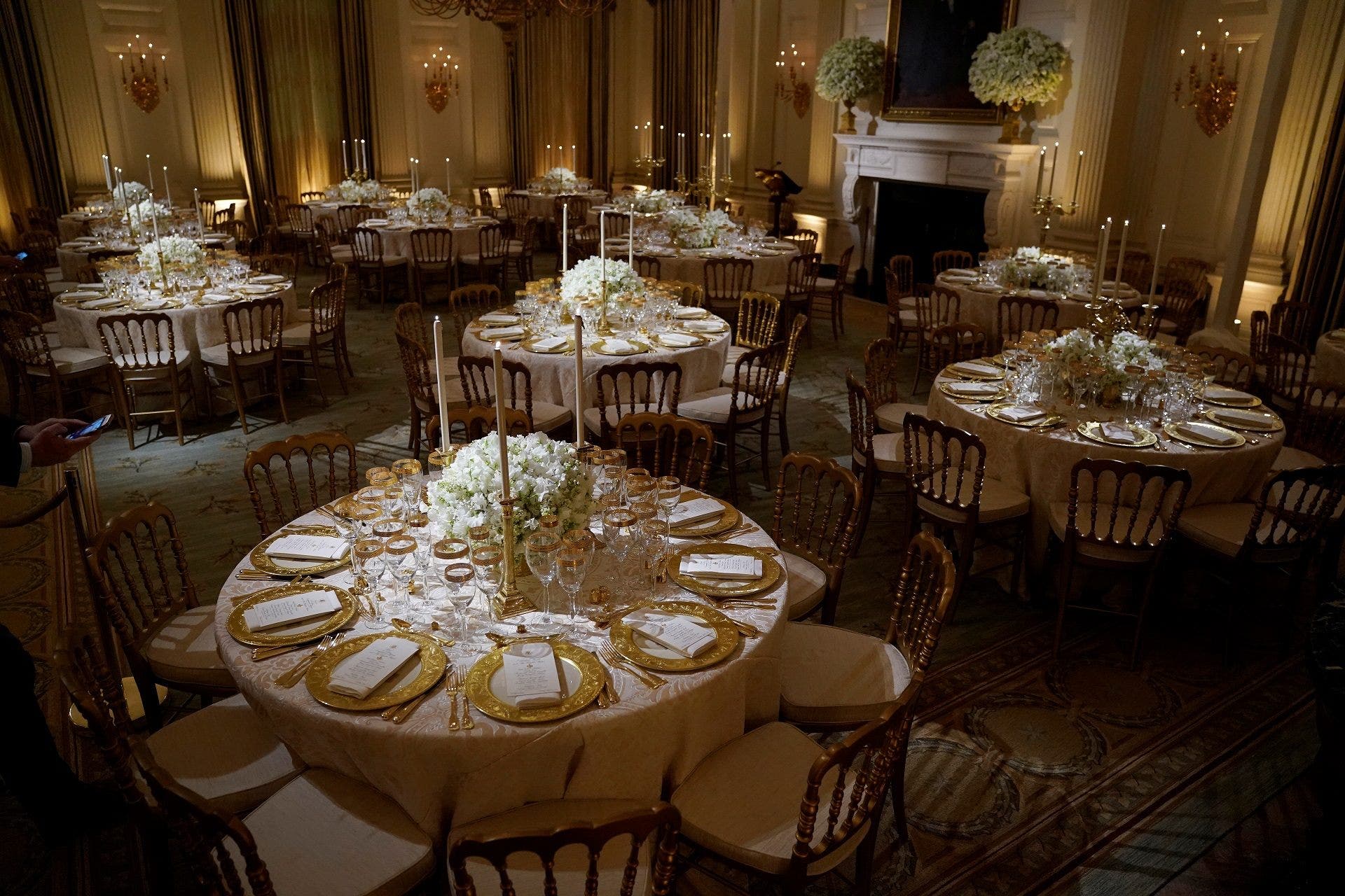 Trump's first state dinner held in honor of French President Macron ...