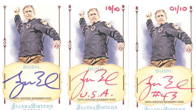 Topps Issues George W. Bush Autographed Cards, First Ever for a ...