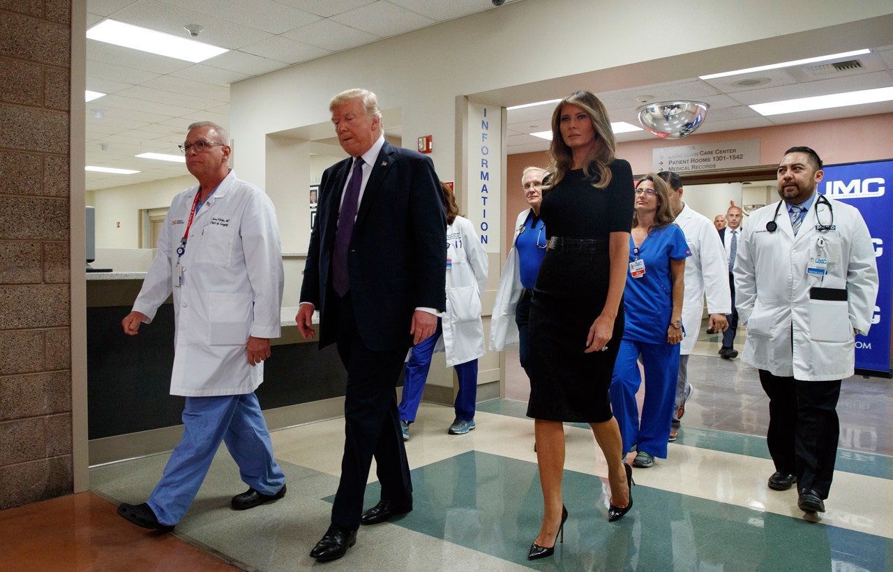 Vegas shooting victim finds strength to stand when Trump enters ...