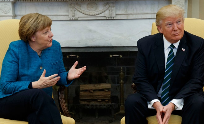 Trump handed Merkel $374B NATO bill during talks -- report | Fox News