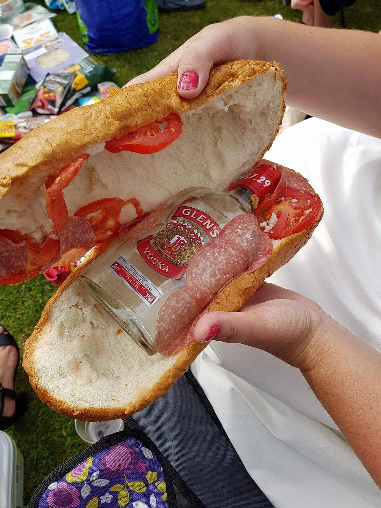 Woman caught smuggling vodka into sporting event inside salami sandwich ...