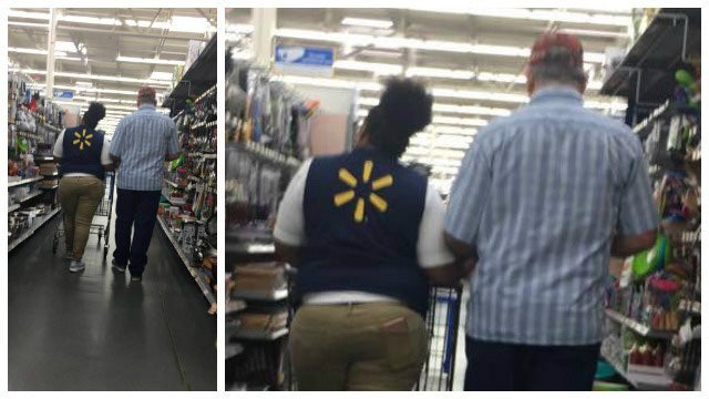 Walmart employee walks hand in hand with blind customer in viral photo ...