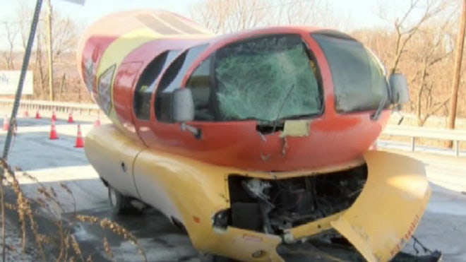 An iconic Oscar Mayer Wienermobile has crashed into a pole in central ...