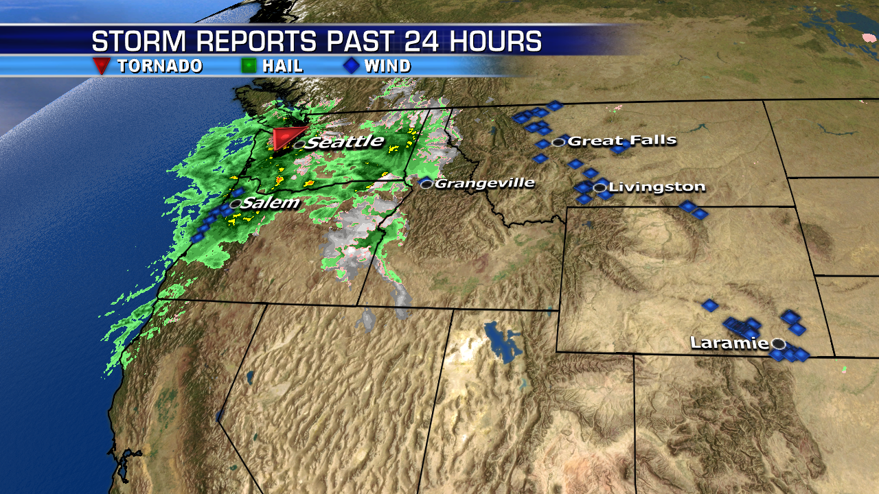 Rare tornado hits near Seattle; rain threat spreads across East Coast ...