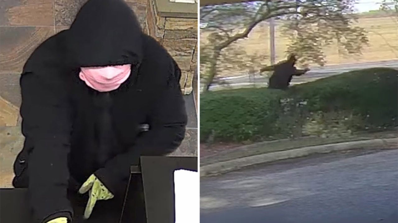 Louisiana bank robber seen in video tripping several times during ...