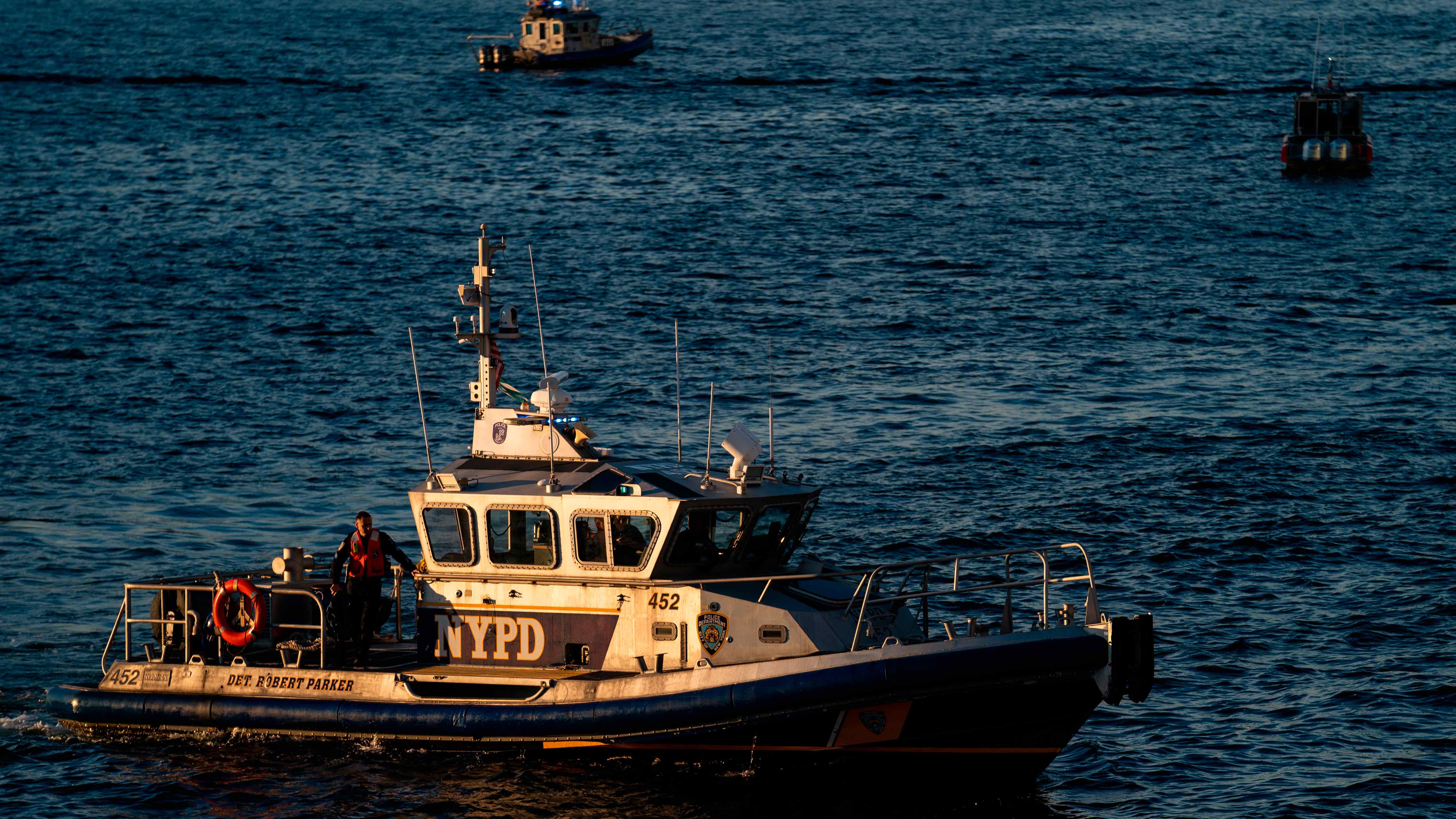 At UN General Assembly US Coast Guard NYPD Boats Guard The Water At UN General Assembly US Coast Guard NYPD Boats Guard The Water