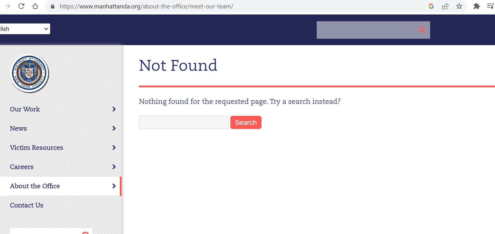 Manhattan DA's office scrubs 'Meet Our Team' portion of website ahead ...