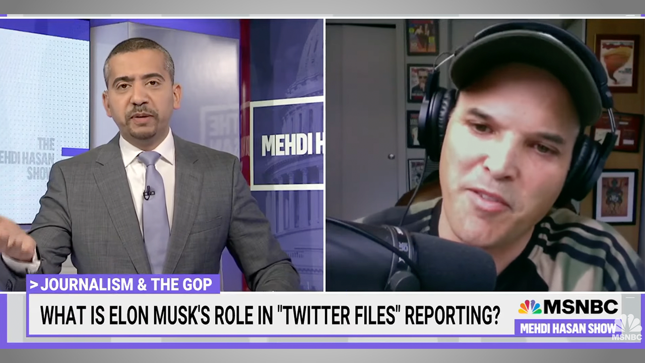 MSNBC host feuds with Matt Taibbi over Twitter Files, dodges Russiagate ...