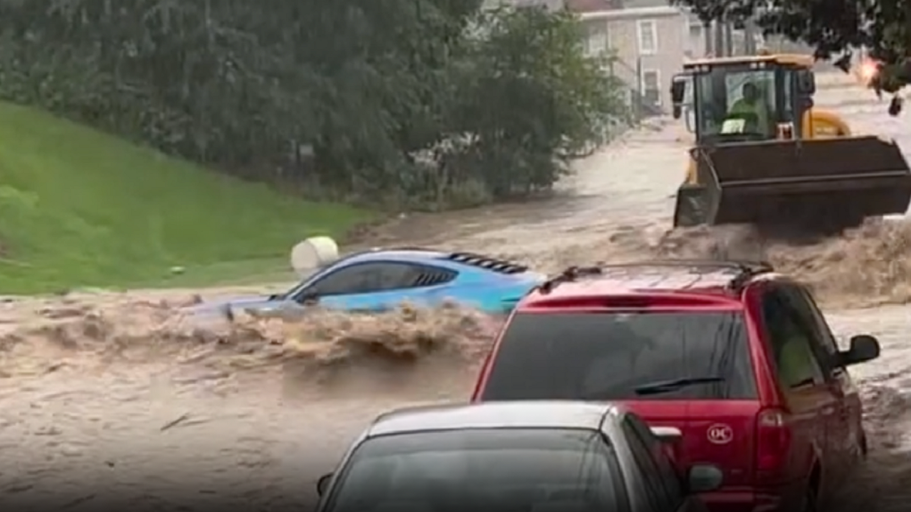 Video shows car in Pennsylvania being washed away during flooding | Fox ...