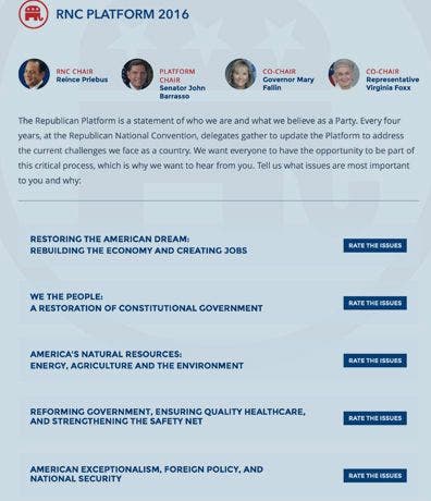 RNC Launches New Website, Asks for Input on Party Platform | News